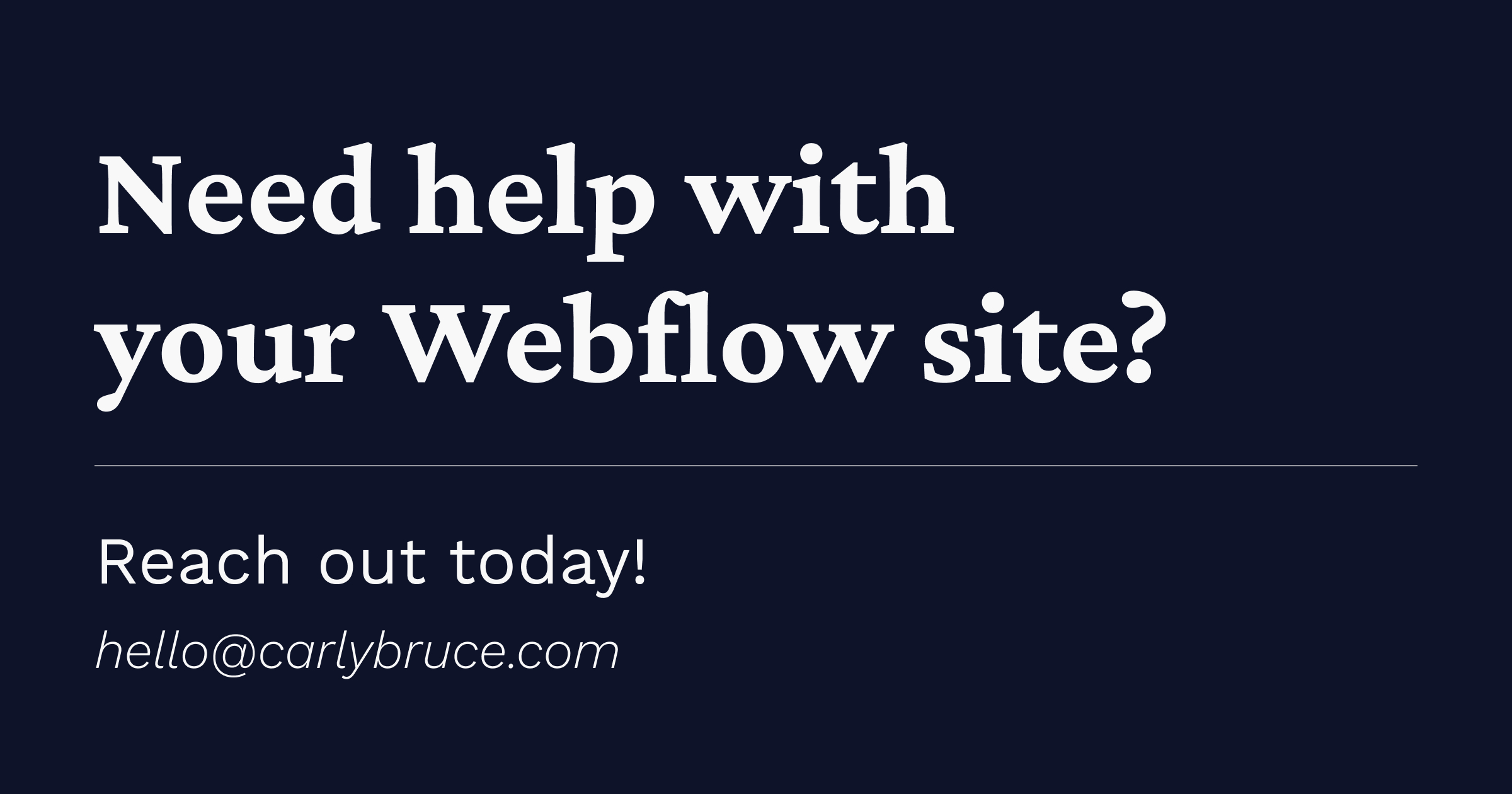 Carly Bruce Harvey | Webflow Designer & Developer